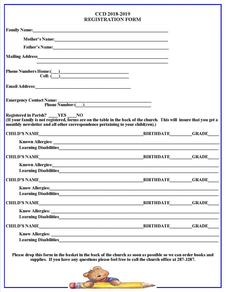 CCD 2018-2019 Registration – Our Lady of Victory